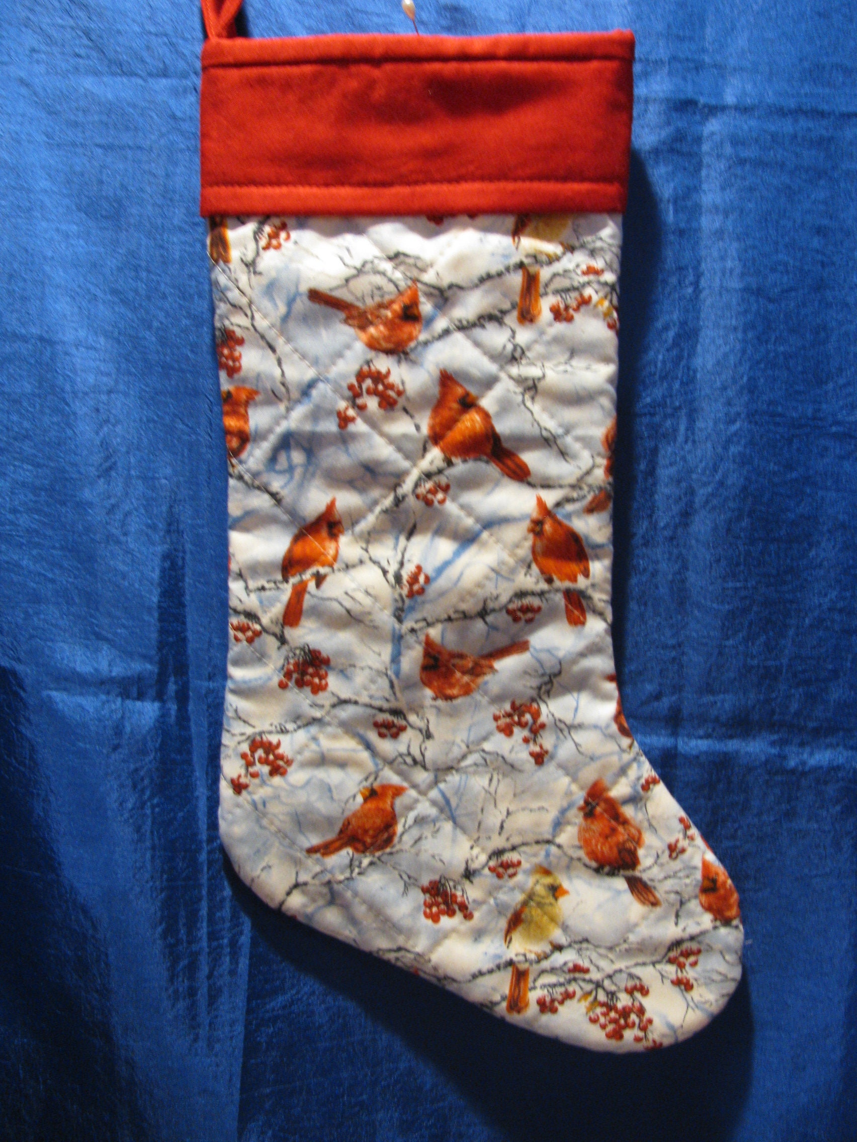 Winter Cardinal Christmas Stocking - Etsy