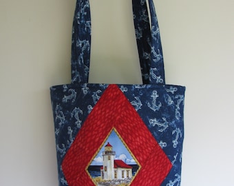 New Small Handmade Sea Ocean Lighthouse Denim Tote Bag - Etsy