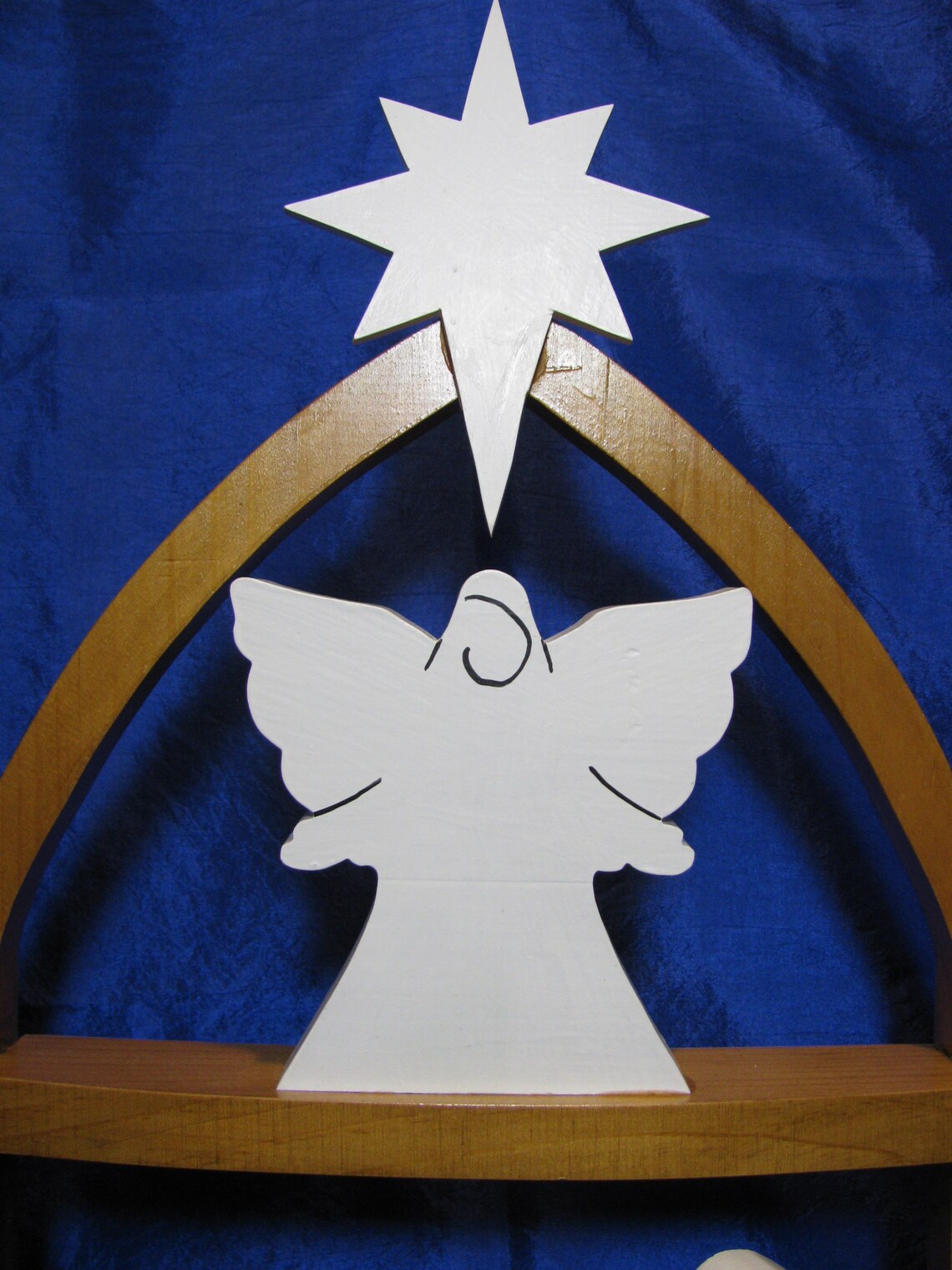 Handcut Pine Crown Nativity Scene: Light Oak Finish - Etsy