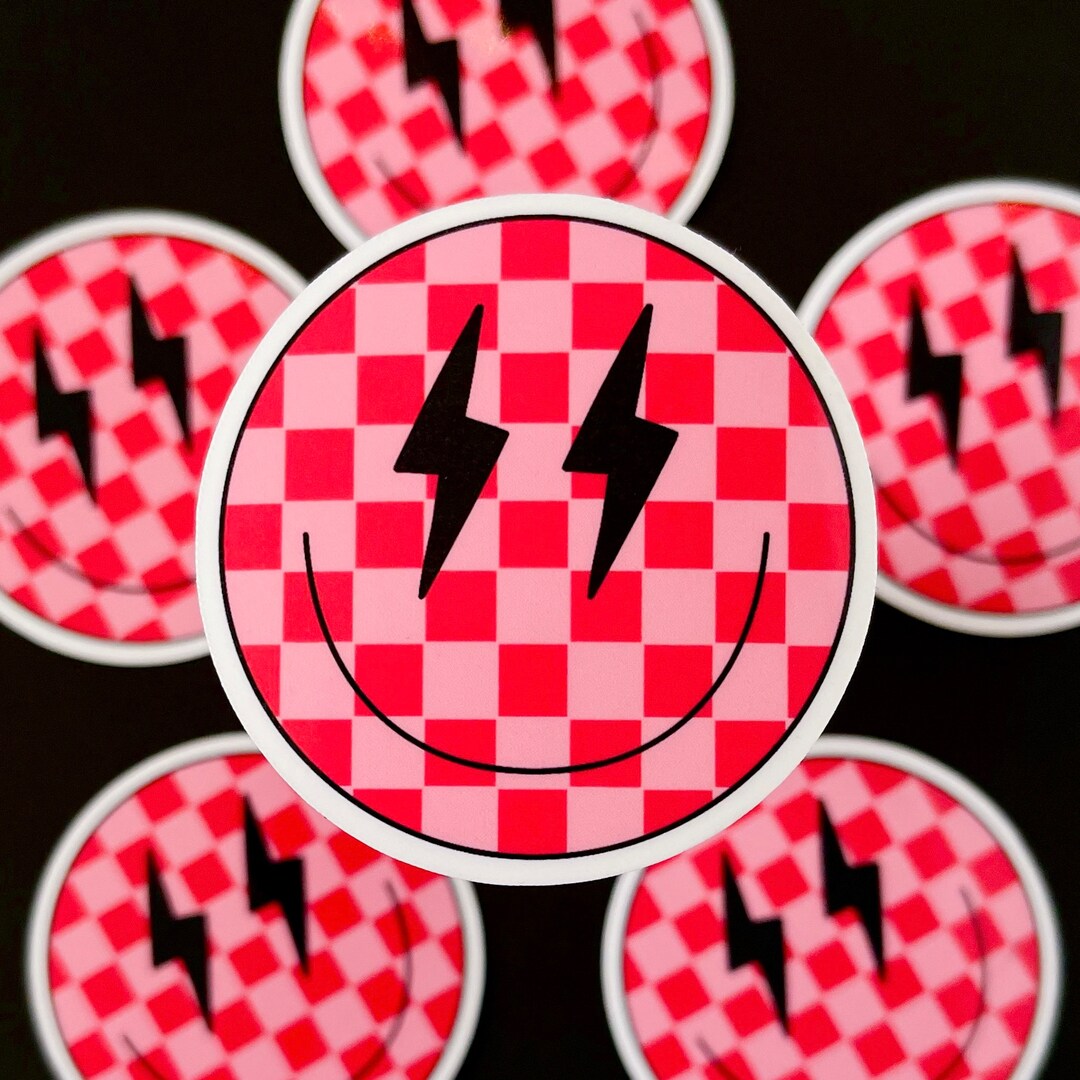 Smiley Face Sticker Checkerboard Smiley Face Laptop - Etsy
