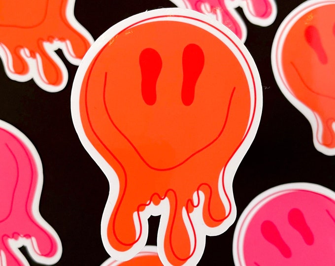 I'm Fine Melting Smiley Face Vinyl Sticker - Etsy