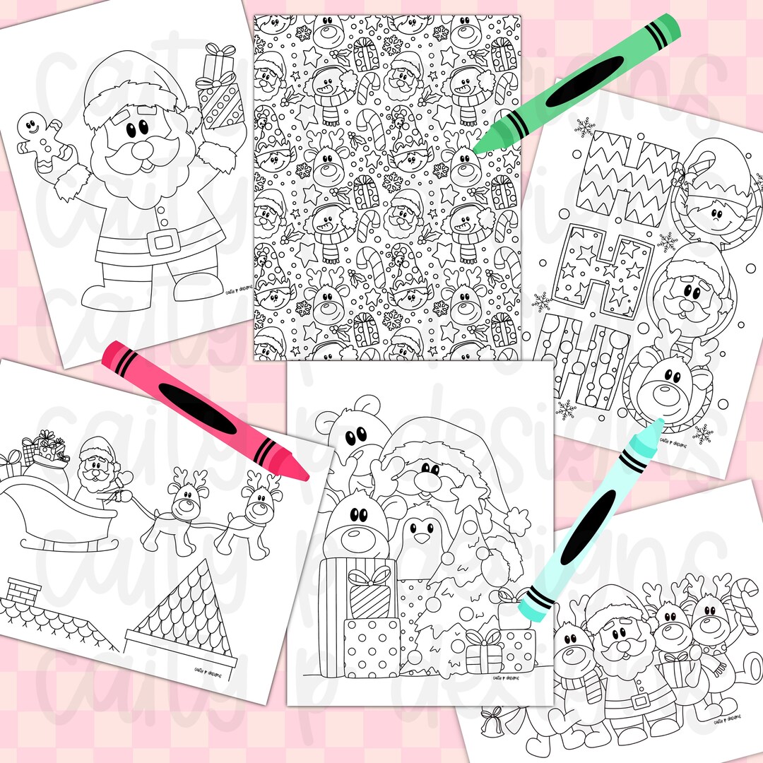Santa Coloring Pages| Christmas Activity | Winter Activity | Kids ...