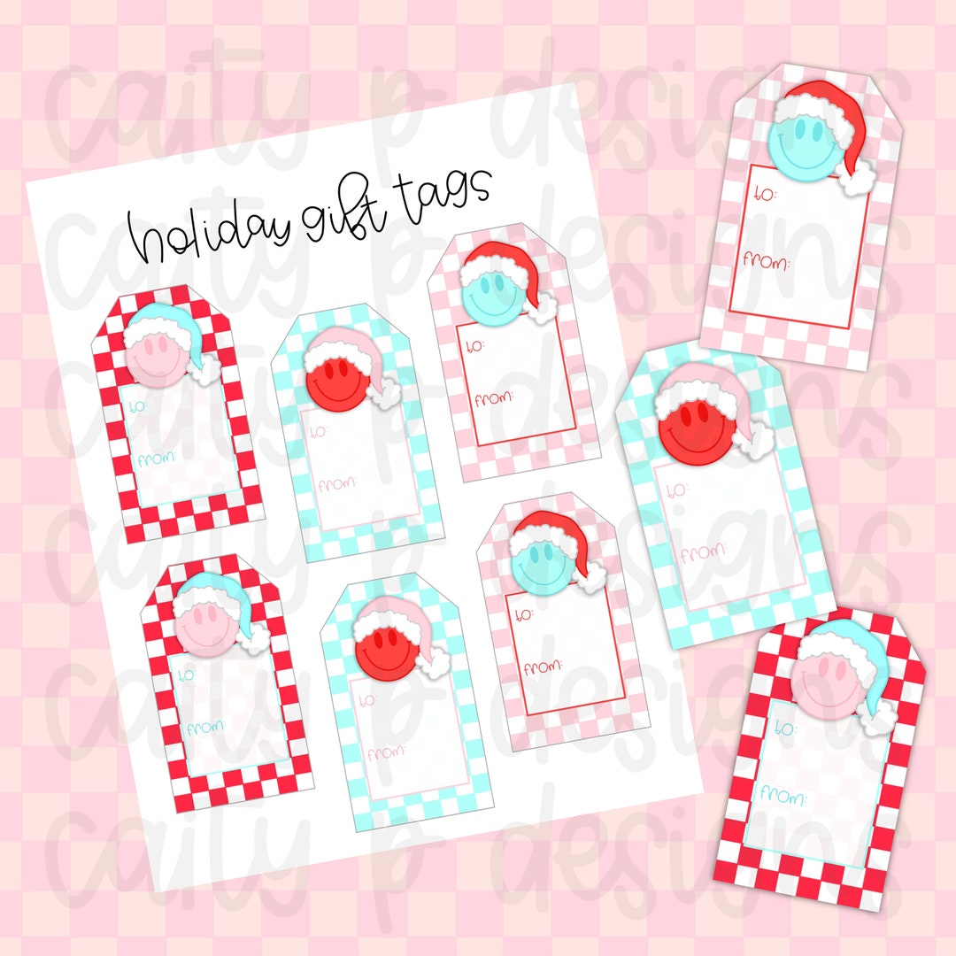 Checkered Smiley Gift Tags | Gift Tags | DIY Wrapping | Gift Wrap ...