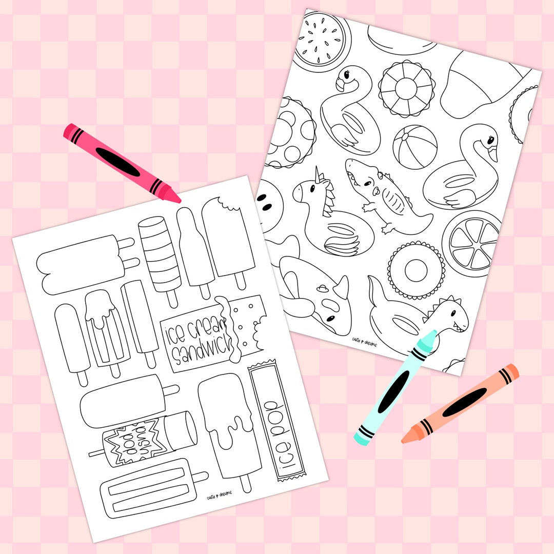 Pool Days Coloring Pages | Floatie Coloring Pages | iPad Coloring Pages ...