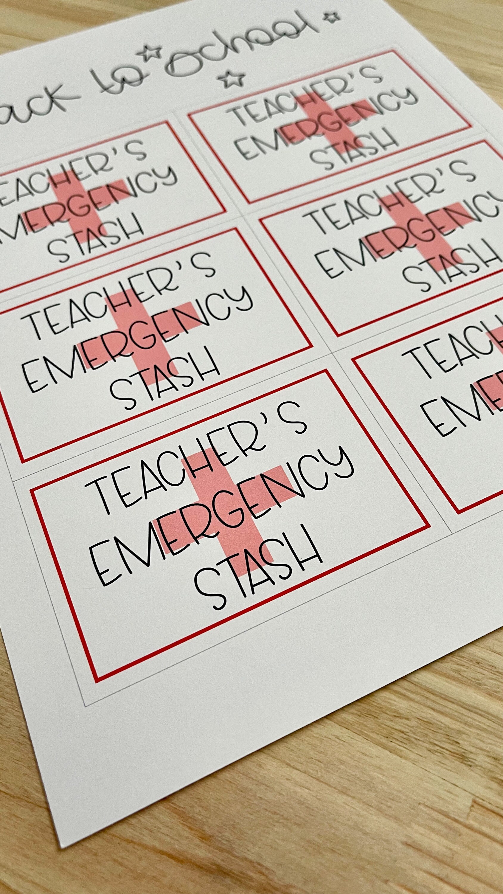 Teacher Emergency Stash- Back to School | Back to School Printable - Etsy