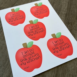 I'm so Excited You're My Teacher- Apple Gift Tag- Back to School | Back ...