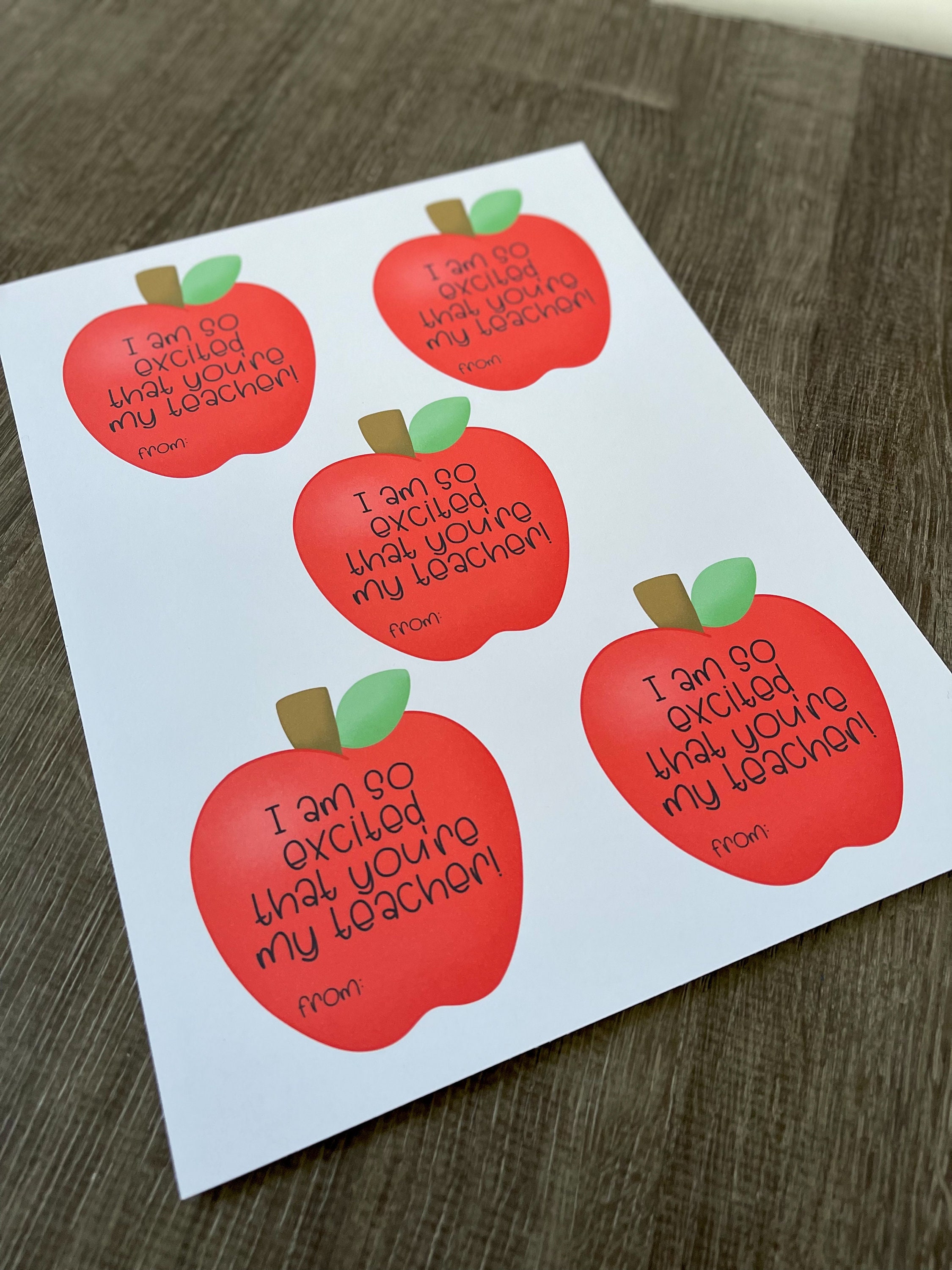 I'm so Excited You're My Teacher- Apple Gift Tag- Back to School | Back ...