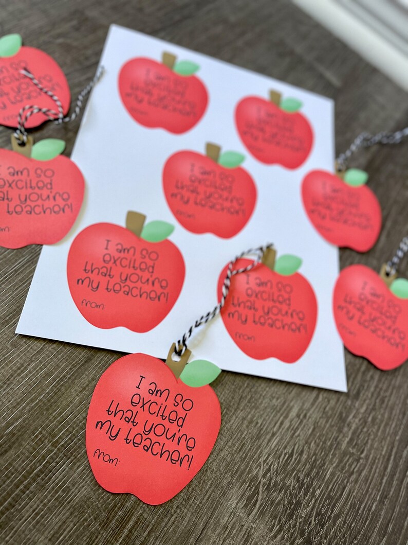 I'm so Excited You're My Teacher- Apple Gift Tag- Back to School | Back ...