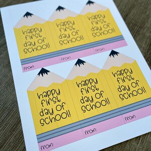 Happy First Day Pencil Gift Tag- Back to School | Back to School ...