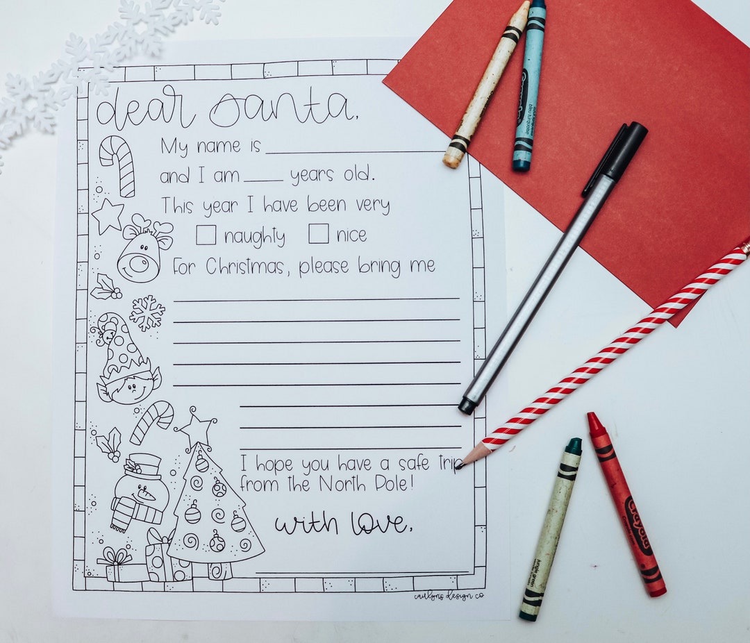 NEW Letter to Santa Coloring Page | Winter Activity | Kids Activity ...