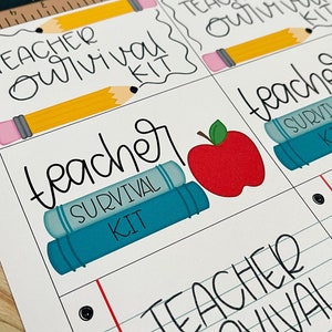 Teacher Survival Kit- Back to School | Back to School Printable - Etsy