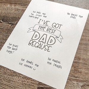 I Have the Best Dad Because | Fathers Day Card | Printable | Activity ...