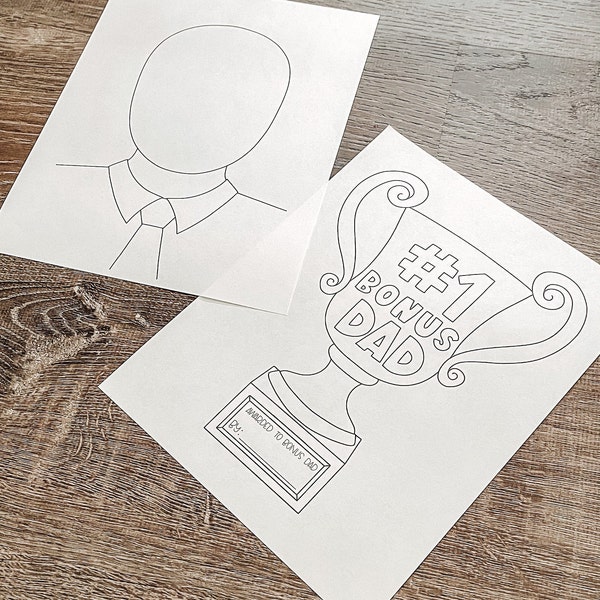 Bonus Dad Coloring Page - Etsy