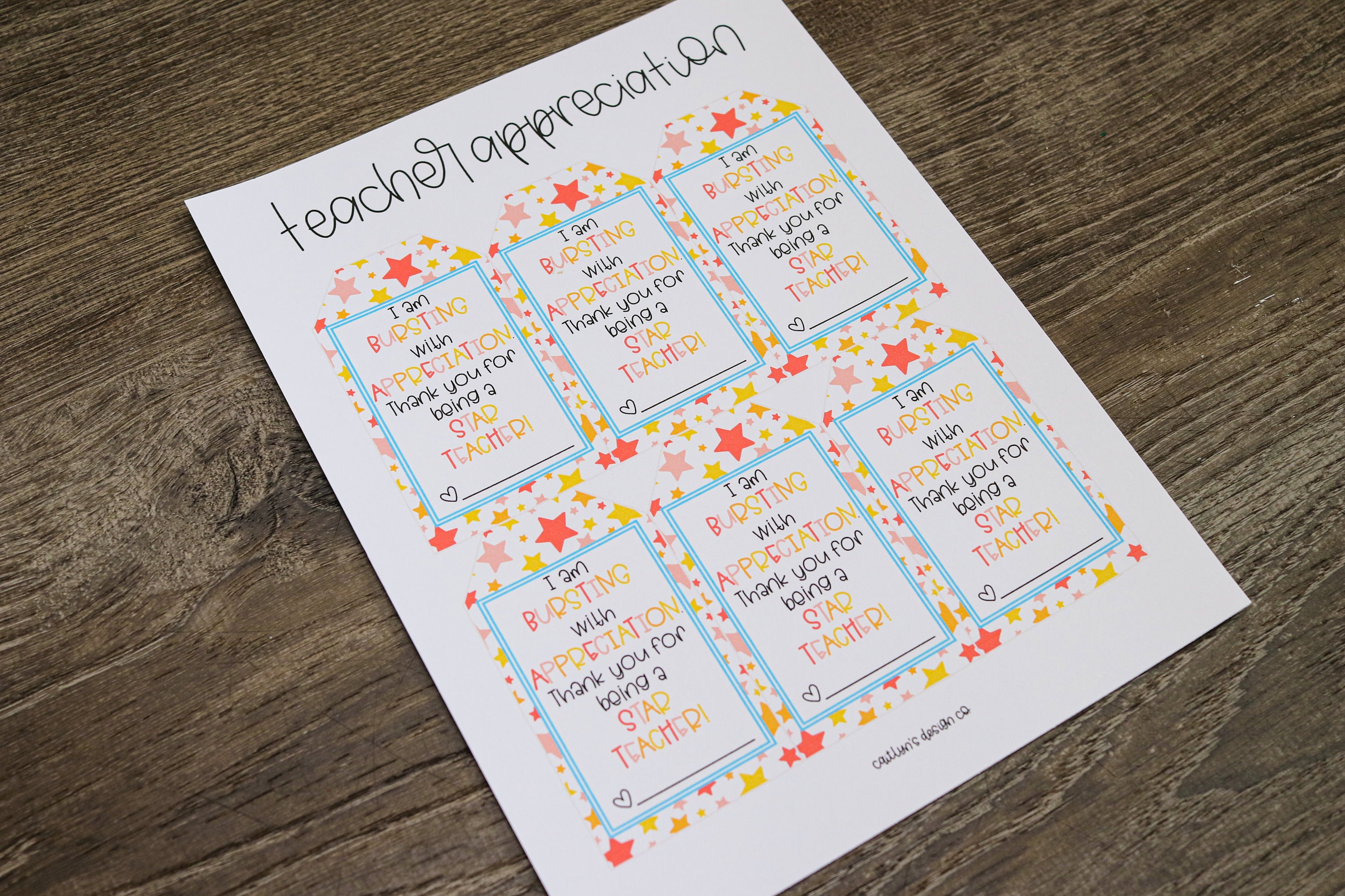 Bursting With Appreciation | Teacher Appreciation Printable Tags ...