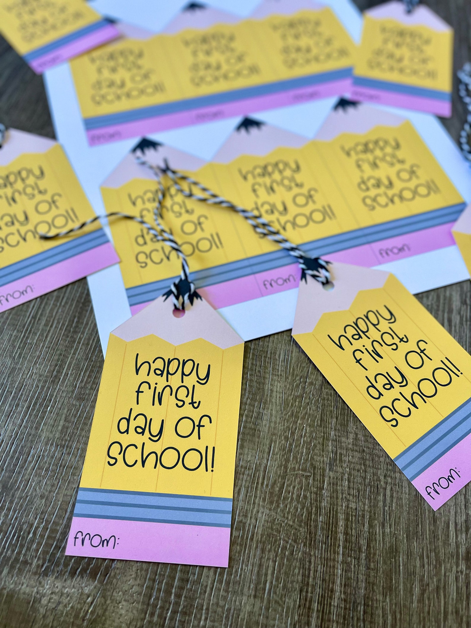 Happy First Day Pencil Gift Tag- Back to School | Back to School ...