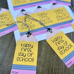 Happy First Day Pencil Gift Tag- Back to School | Back to School ...