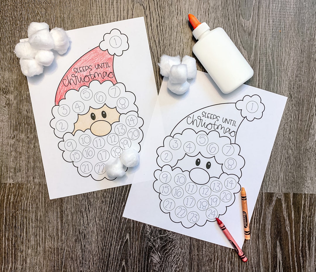 Santa Claus Christmas Countdown | Winter Activity | Kids Activity ...