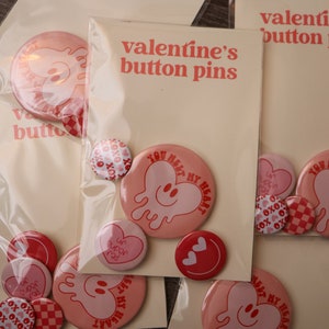Valentines Day Button Pins - Etsy