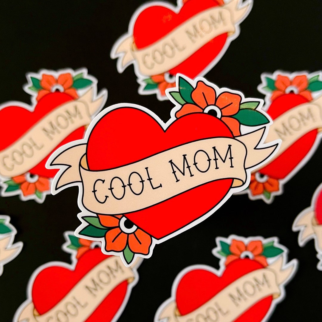 Cool Mom Tattoo Sticker | Cool Mom Traditional Tattoo | Laptop Sticker ...