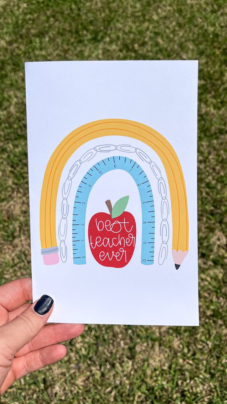 Teacher Rainbow Teacher Appreciation Printable Card please | Etsy
