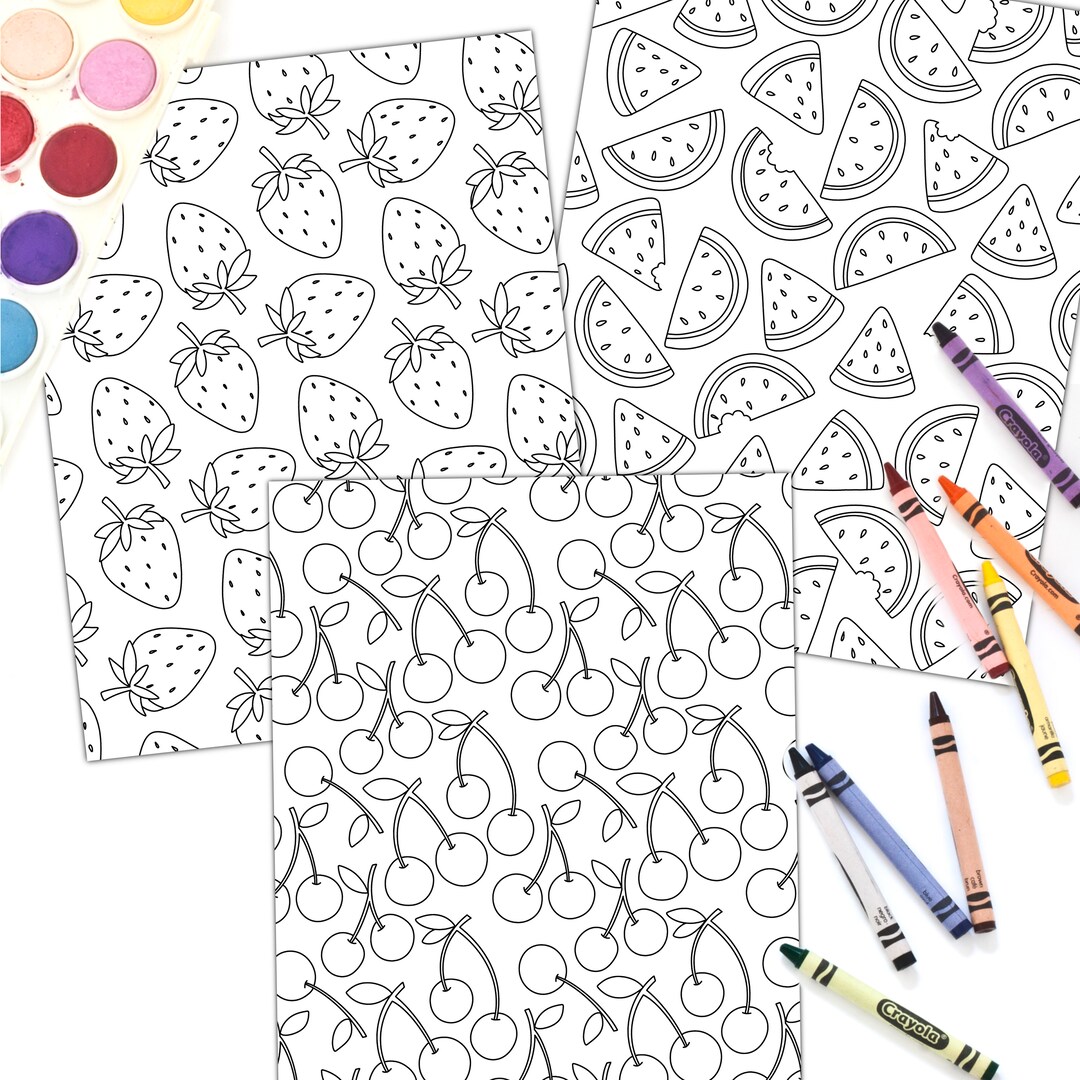 Fruit Coloring Pages | iPad Coloring Pages | Digital Coloring Pages ...