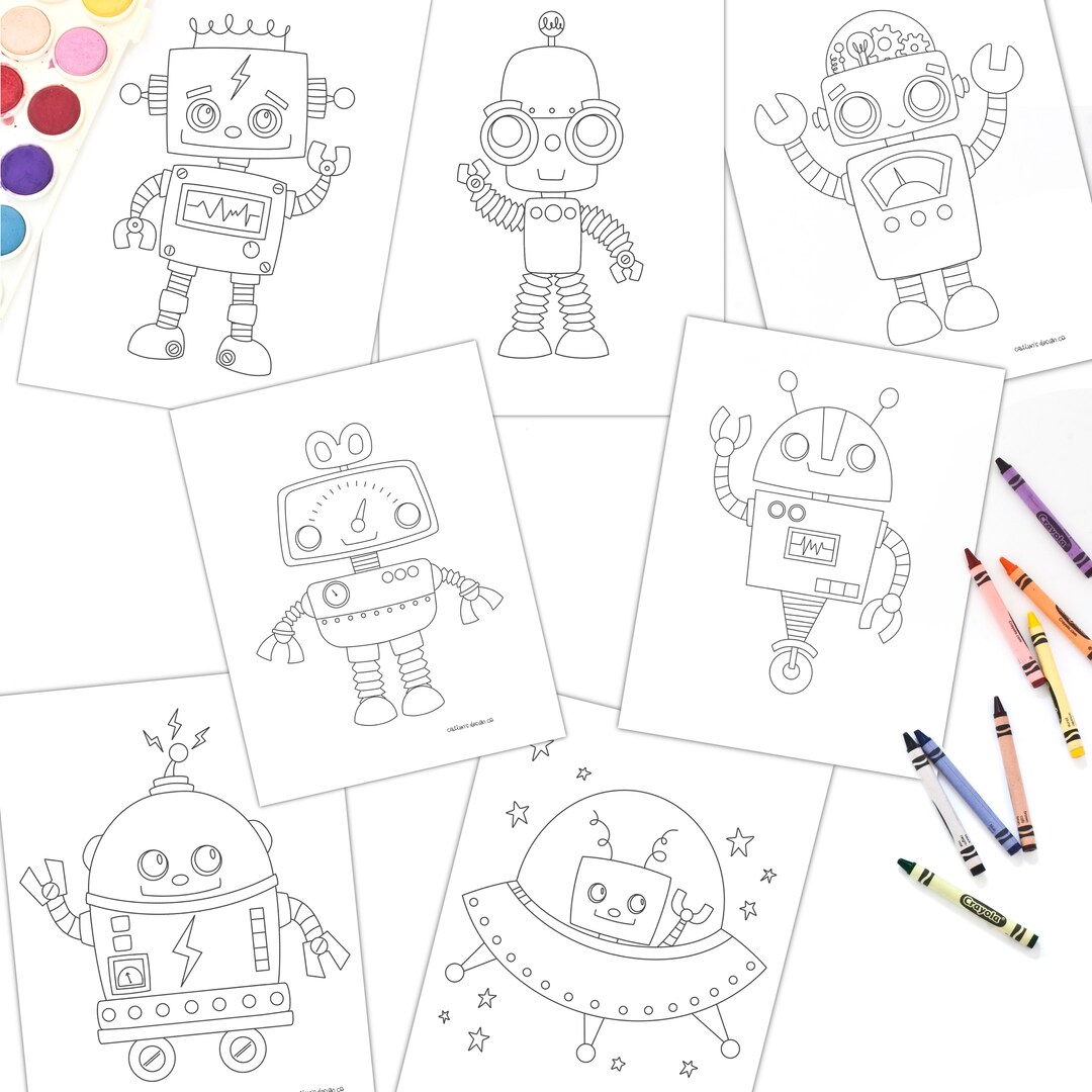 Robot Coloring Pages | Digital Coloring Pages | Coloring Pages ...