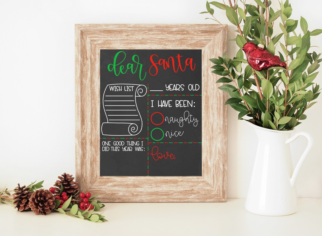 Dear Santa Printable Christmas Printable Christmas Decor - Etsy