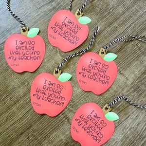 I'm so Excited You're My Teacher- Apple Gift Tag- Back to School | Back ...