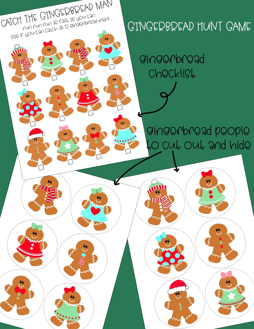 Gingerbread Scavenger Hunt| Christmas Activity | Winter Activity | Kids ...