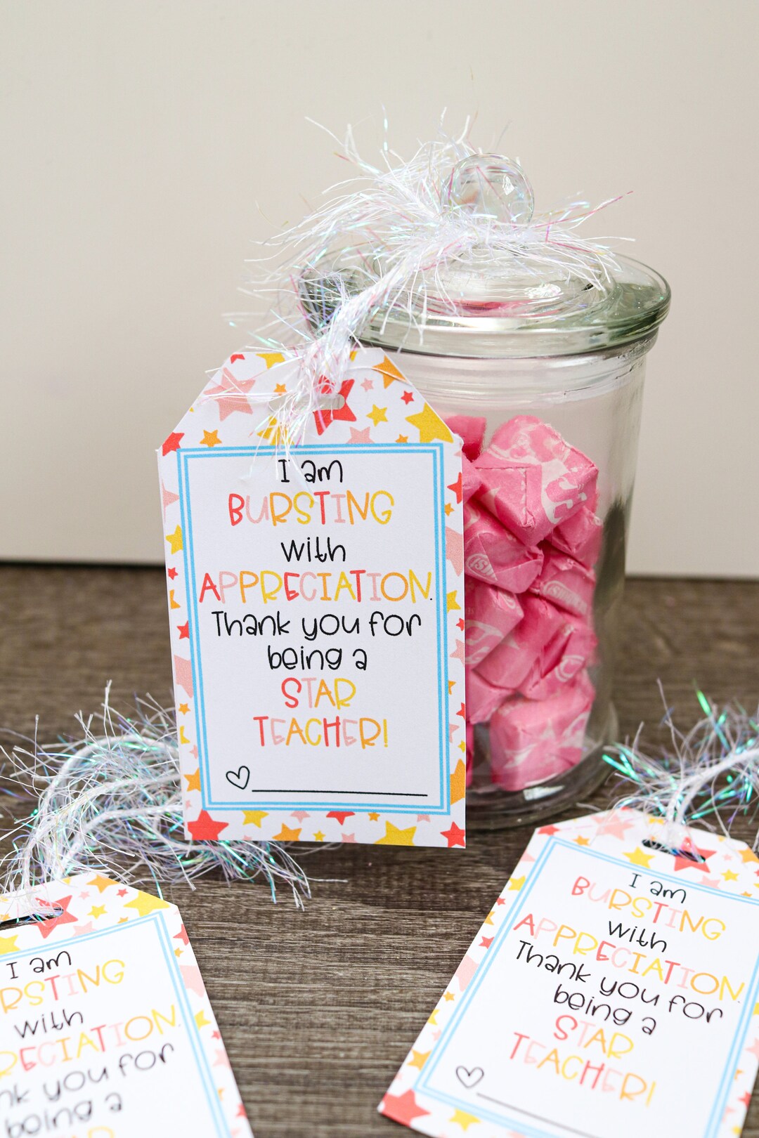 Bursting With Appreciation | Teacher Appreciation Printable Tags ...