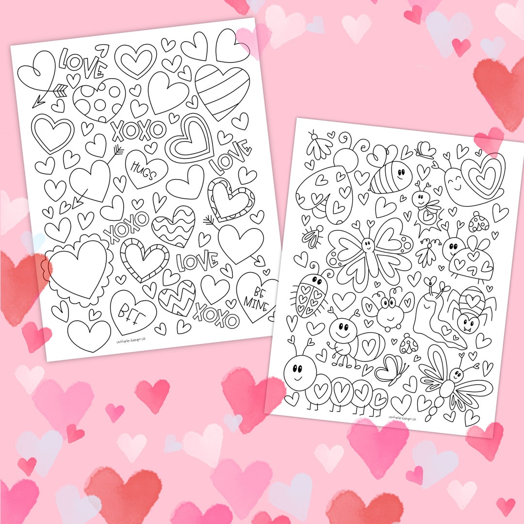 Valentines Day Coloring (print + Digital)| Valentines Activity ...