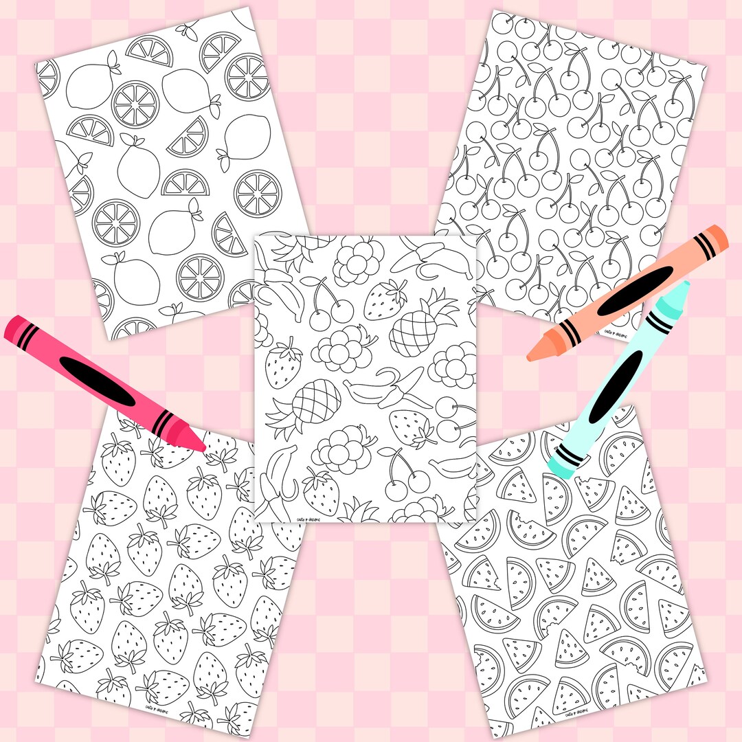 Fruit Coloring Sheets | iPad Coloring Pages | Digital Coloring Pages ...