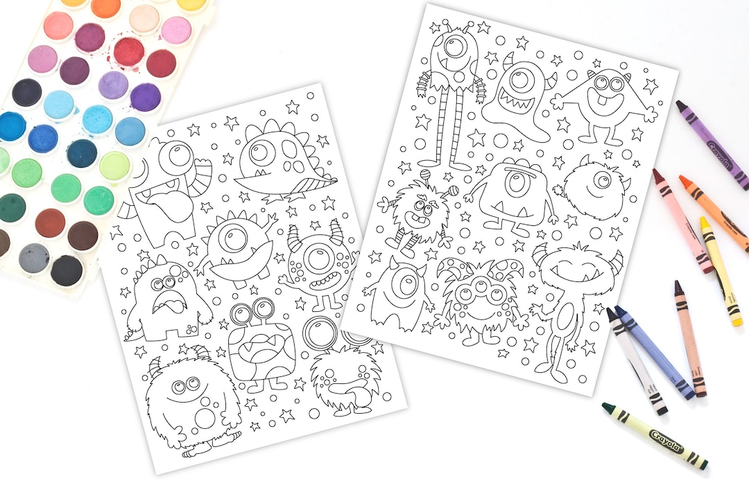 Monster Coloring Pages Digital Coloring Pages | Coloring Pages ...