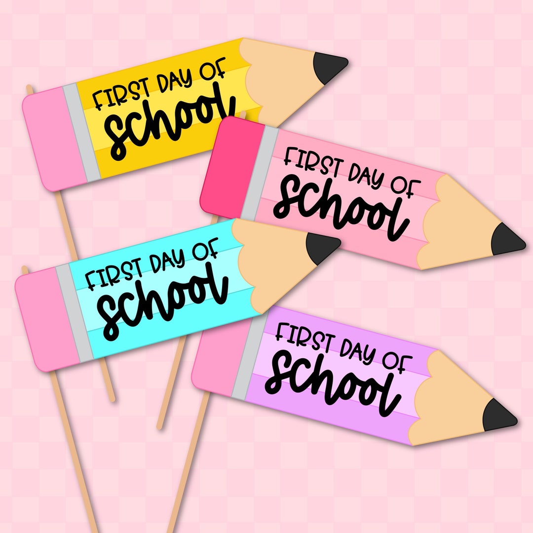 First Day of School Pencil Pennant Flag | Back to School Printable - Etsy