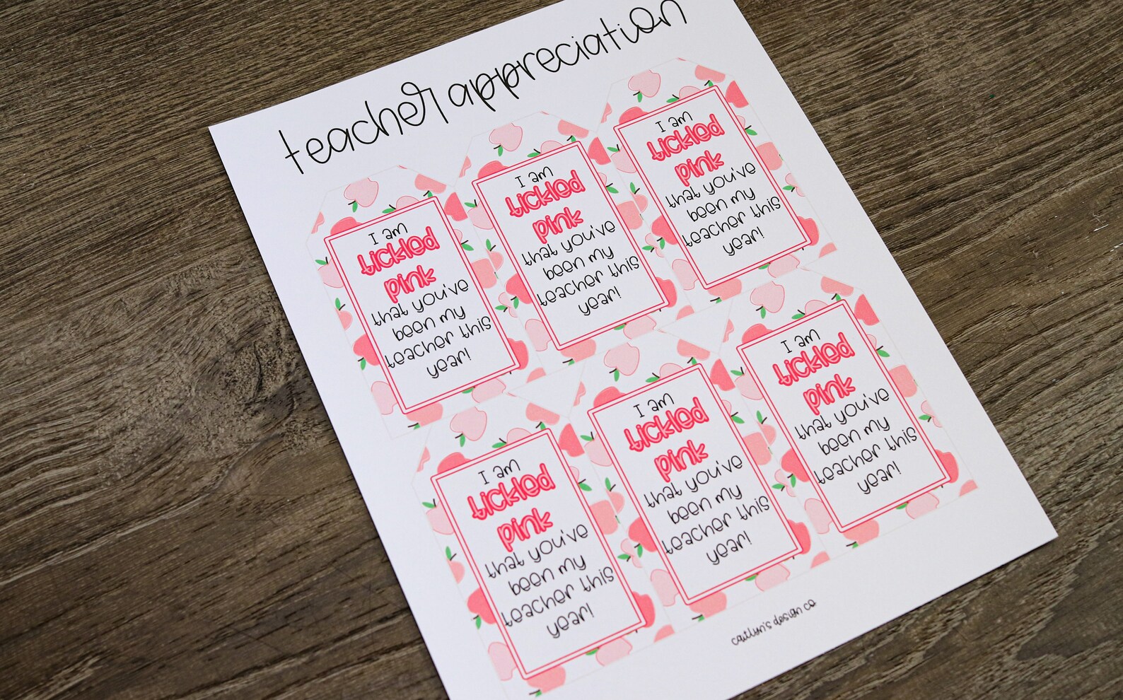 Tickled Pink Teacher Appreciation Printable Tags please | Etsy