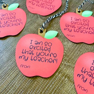 I'm so Excited You're My Teacher- Apple Gift Tag- Back to School | Back ...