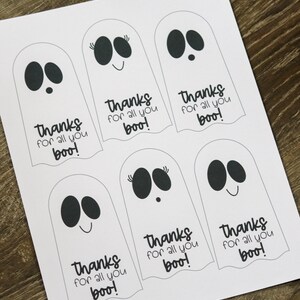 Thanks for All You Boo Tags | Halloween Activity | Halloween Printable ...