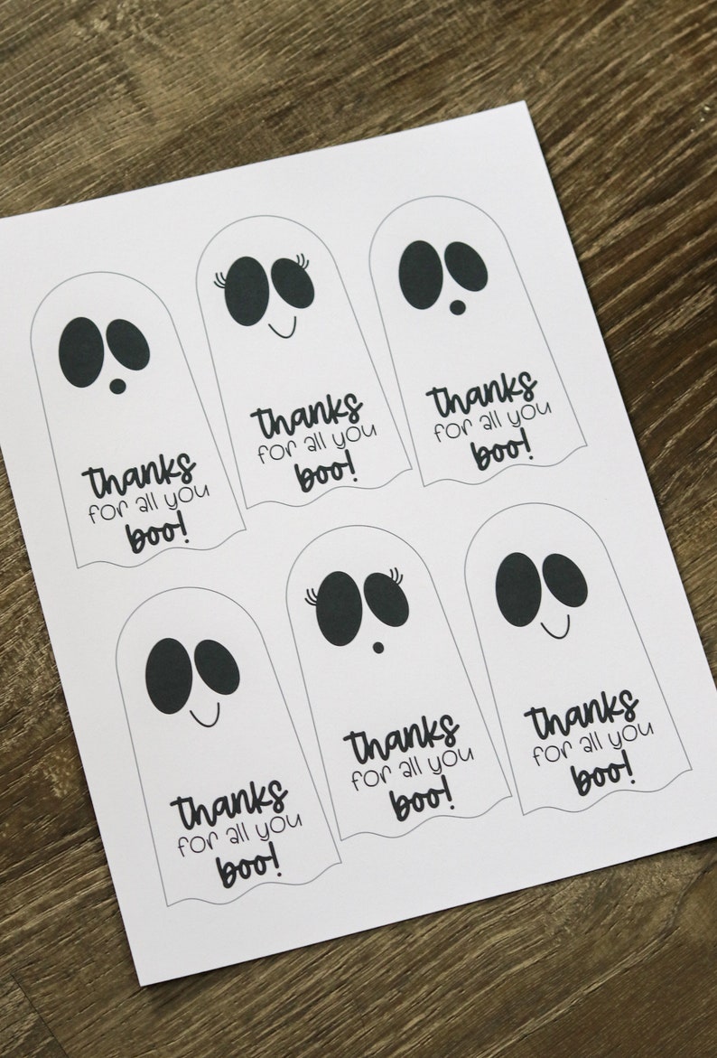 Thanks for All You Boo Tags | Halloween Activity | Halloween Printable ...