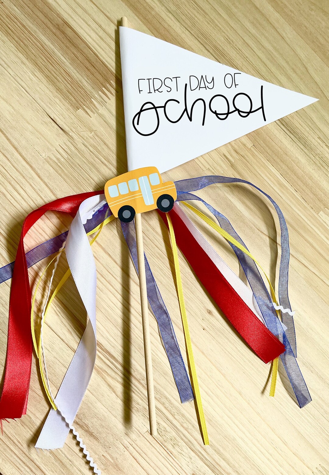 First Day of School Pennant Flag | Back to School Printable - Etsy