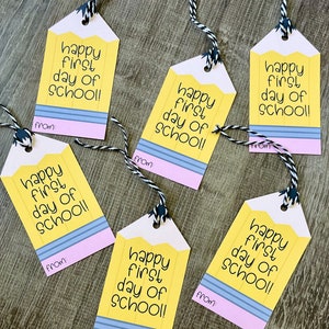 Happy First Day Pencil Gift Tag- Back to School | Back to School ...