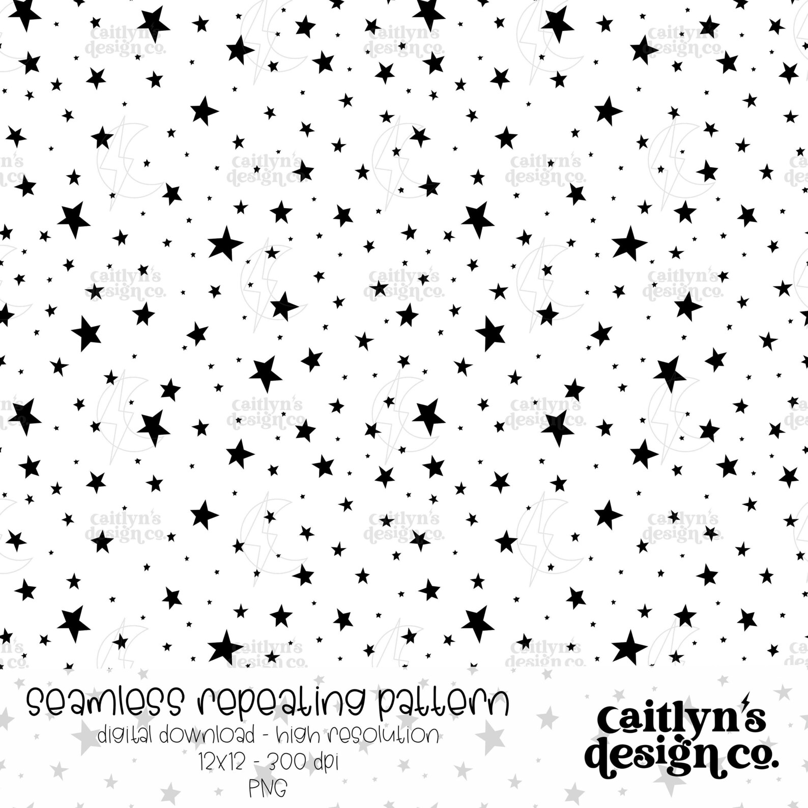 Black and White Stars Seamless Pattern please Read Item - Etsy
