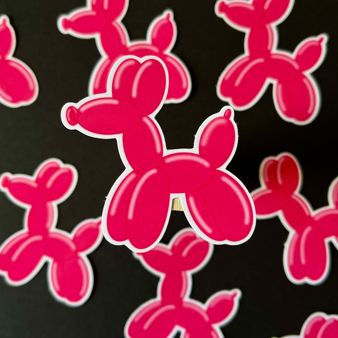 Pink Balloon Dog Sticker | Balloon Dog | Laptop Sticker | Water Bottle ...