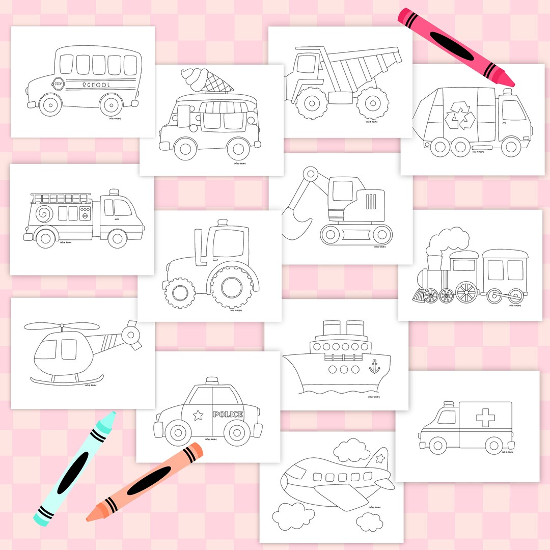 Transportation Coloring Pages | iPad Coloring Pages | Digital Coloring ...