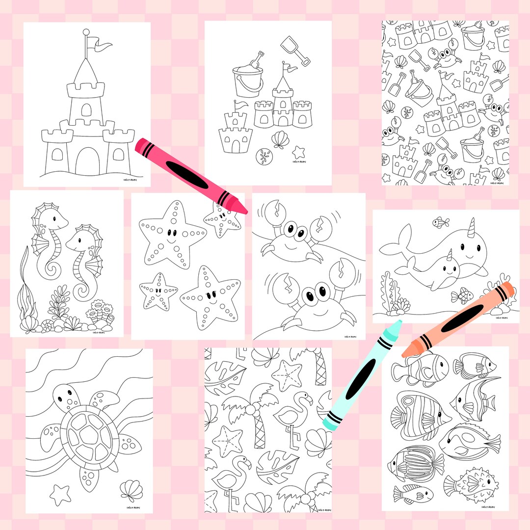 Summer Coloring Pages | iPad Coloring Pages | Digital Coloring Pages ...