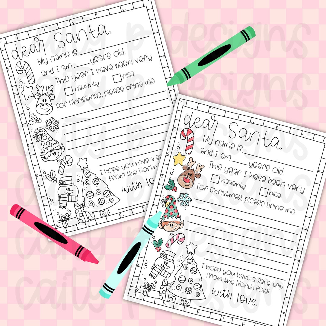 Santa Letter to Color | Winter Activity | Kids Activity | Christmas ...