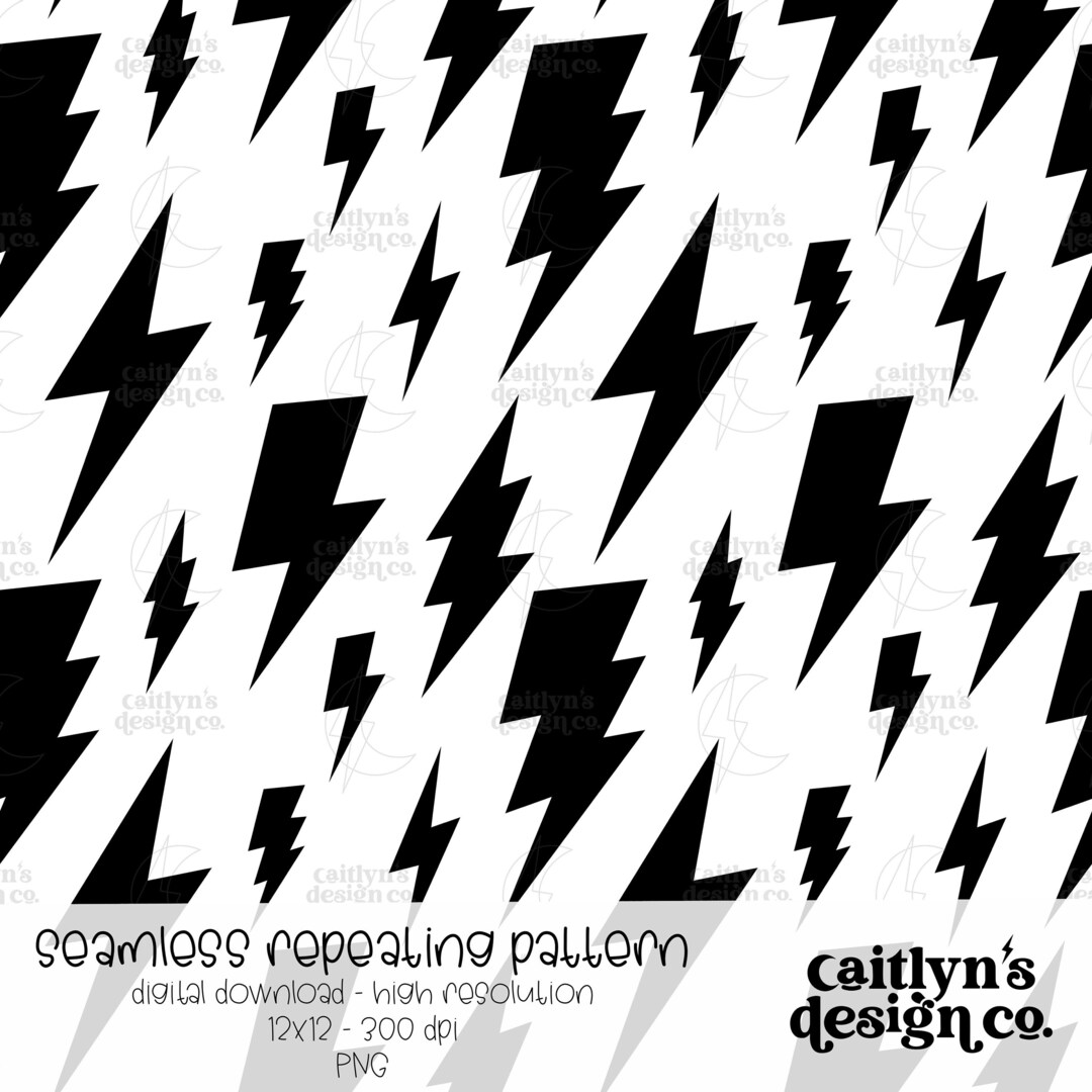Lightning Bolt - Seamless Pattern - Etsy