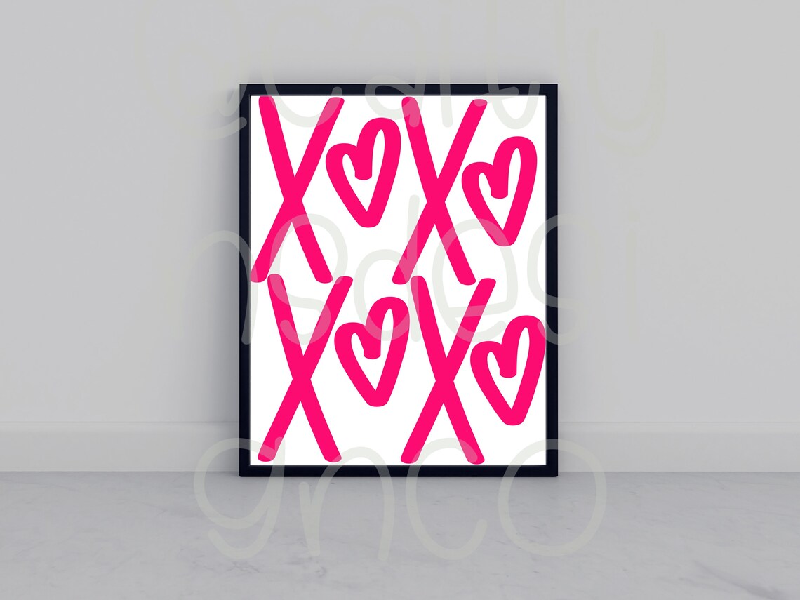 XOXO Printable With Hearts - Etsy