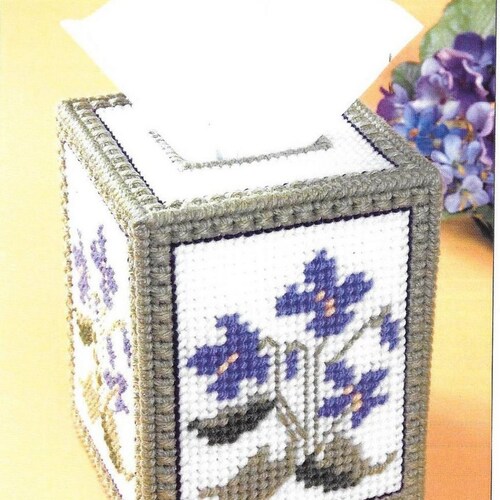 PATTERN: Daisy Tissue Box Cover in Plastic Canvas - Etsy