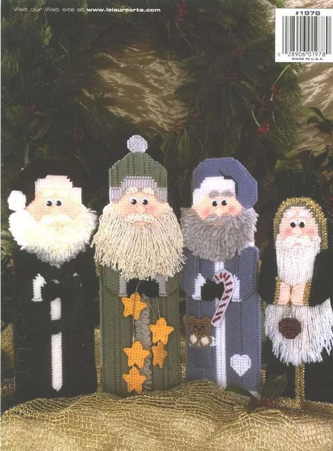 Plastic Canvas Vintage Digital Pattern Leaflet Santa Lineup Christmas ...