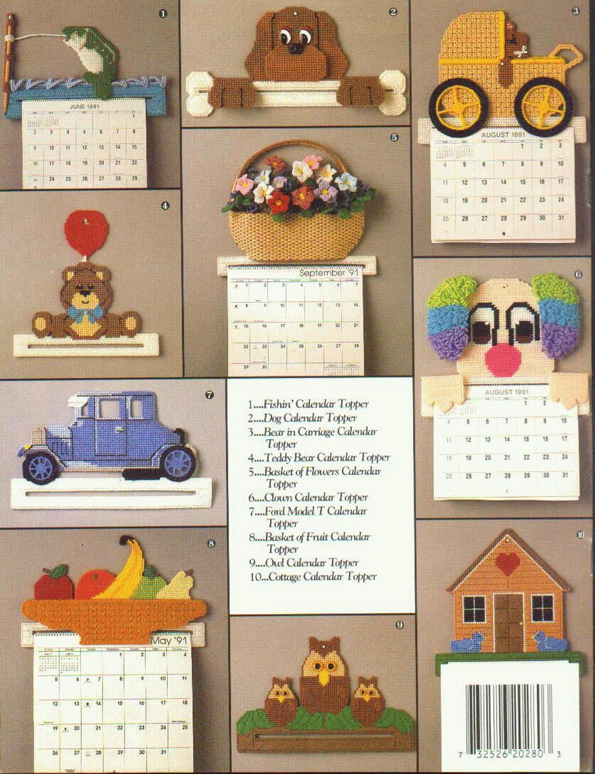 Plastic Canvas Digital PDF Pattern Calendar Toppers - Etsy